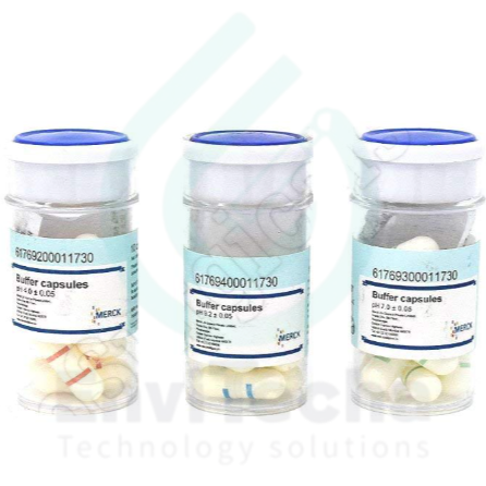 PH4/7/10 :: Merck pH Buffer capsules, For pH meter calibration – EnviTecha